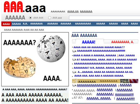 AAAAAAAAA! - Uncyclopedia, the content-free encyclopedia